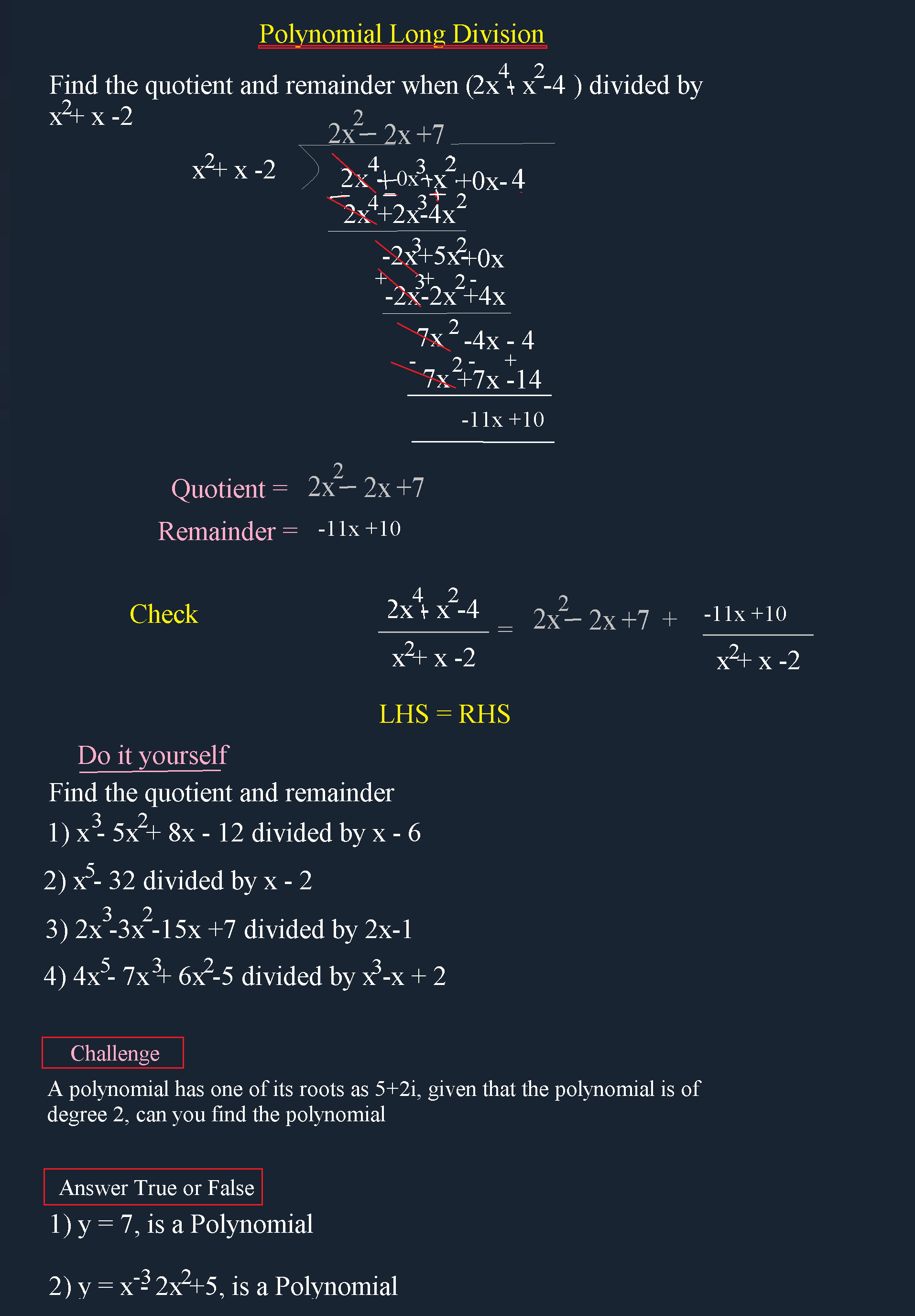 Polynomial Long Division – International Math Education