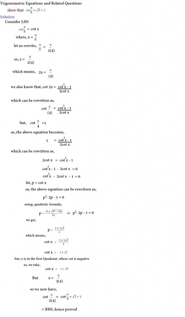 Trigonometry-Other Questions – International Math Education