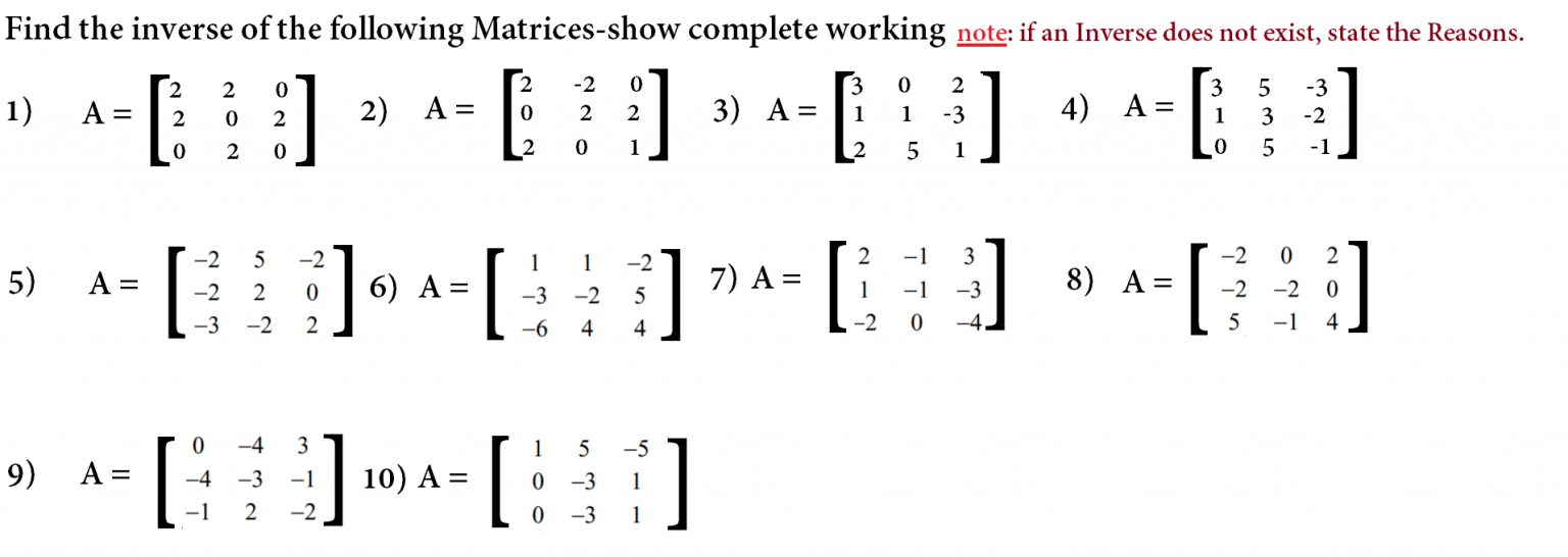 Inverse of 3×3 Matrix – International Math Education
