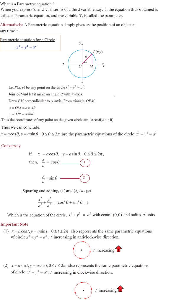 Parametric Equations – International Math Education