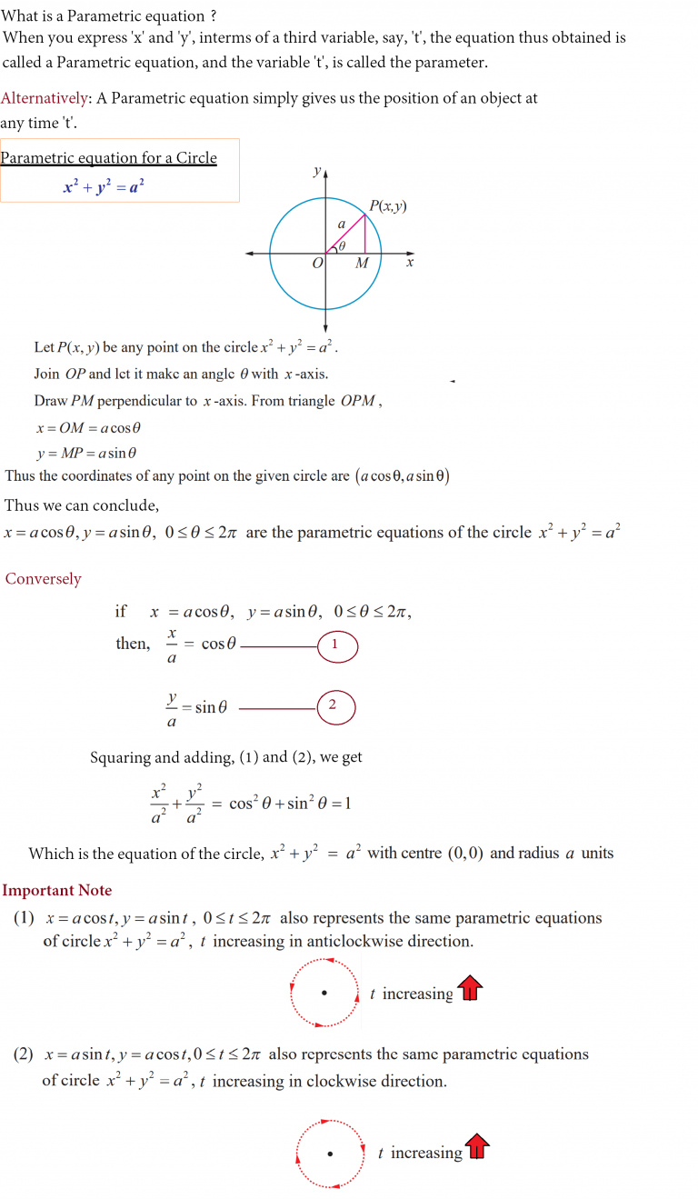 Parametric Equations – International Math Education