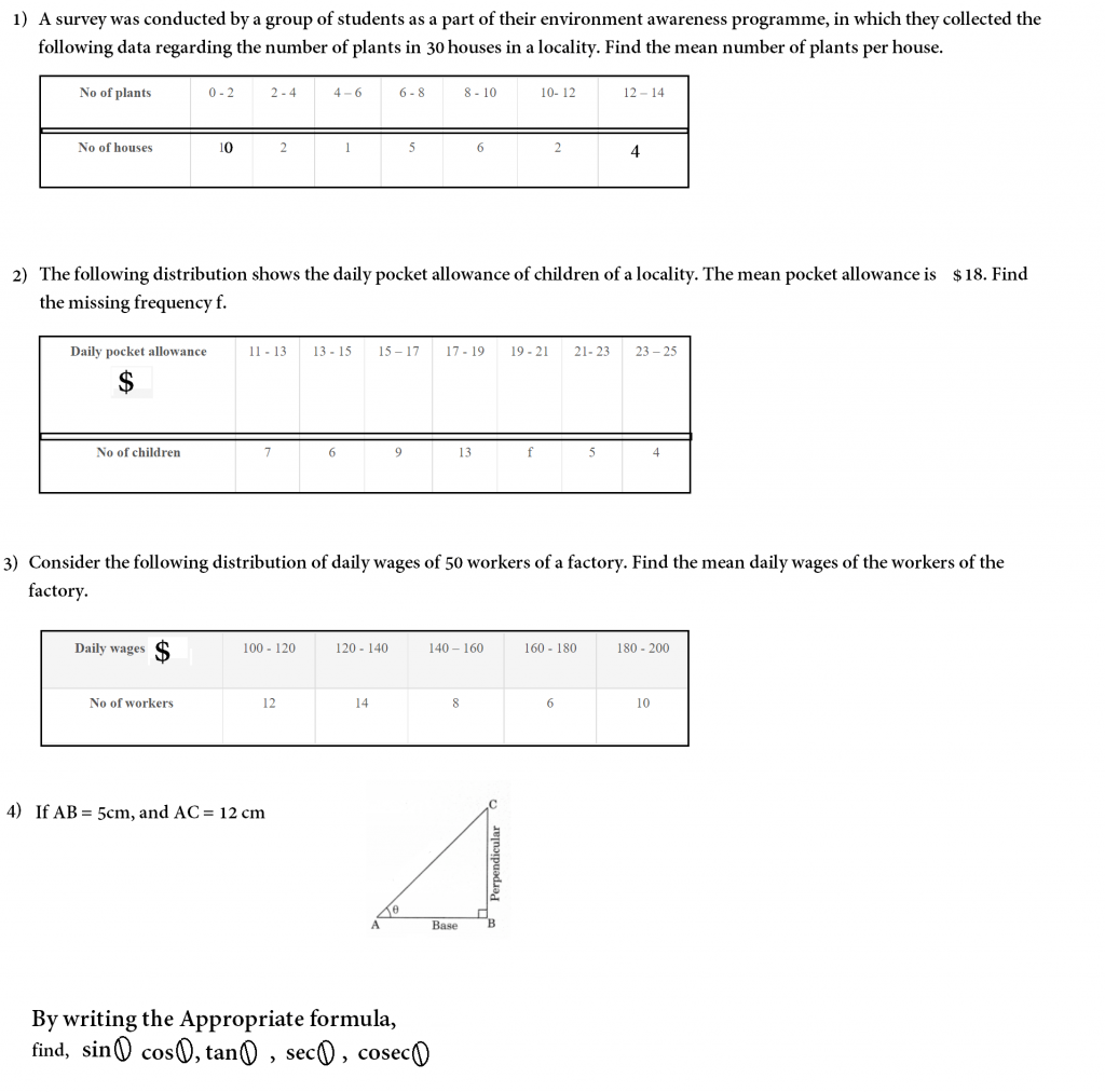 SNAP-TEST-Topics:Stats and Trigs – International Math Education